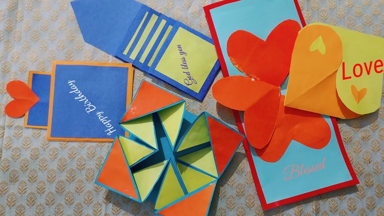 Easy 5 Different cards for project n scrapbook /DIY/ Handmade cards ...
