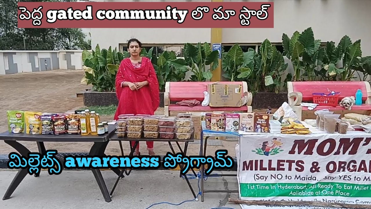 our stall in reputed gated community | Millet snacks| Moms millets ...