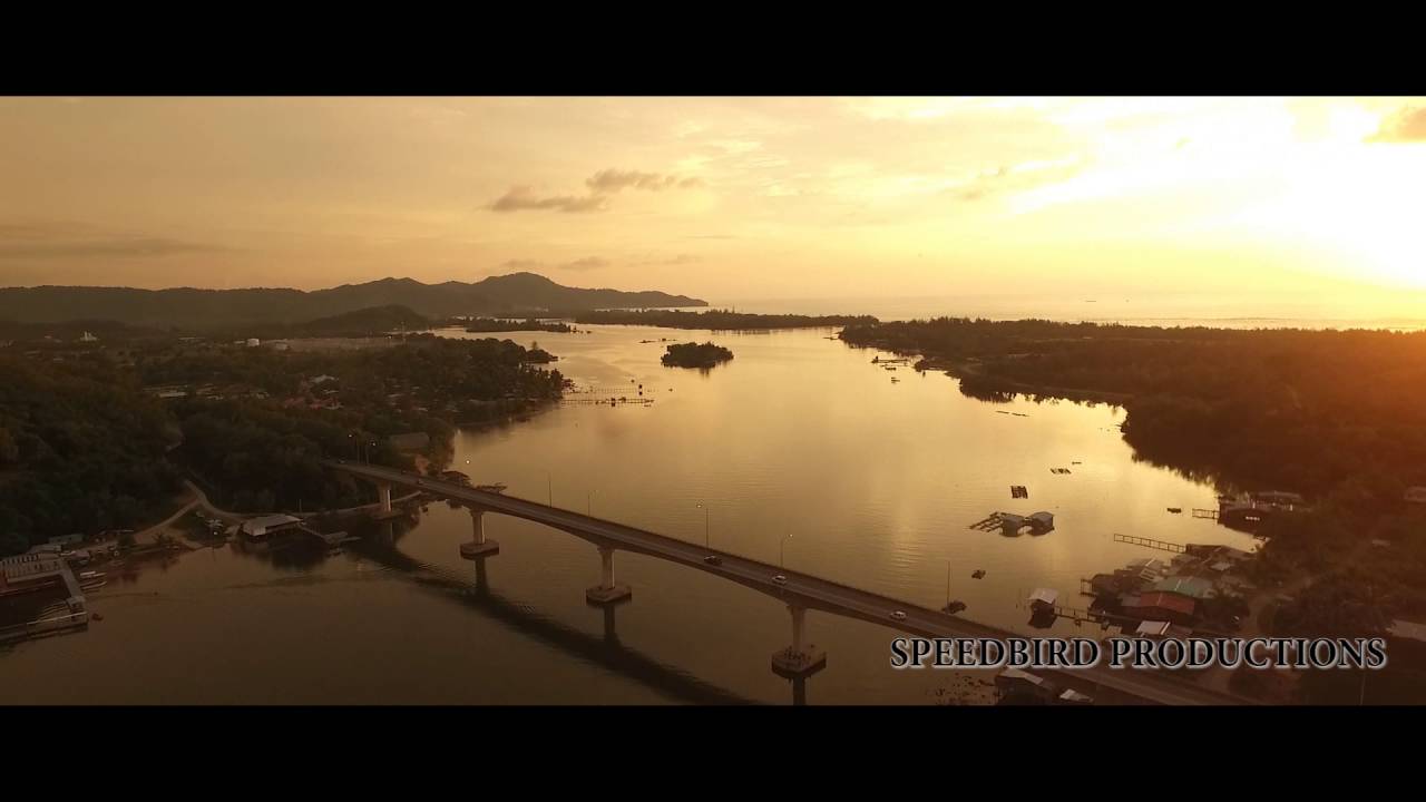 HD - Jambatan Gayang, Tuaran Sunset Aerial View - YouTube