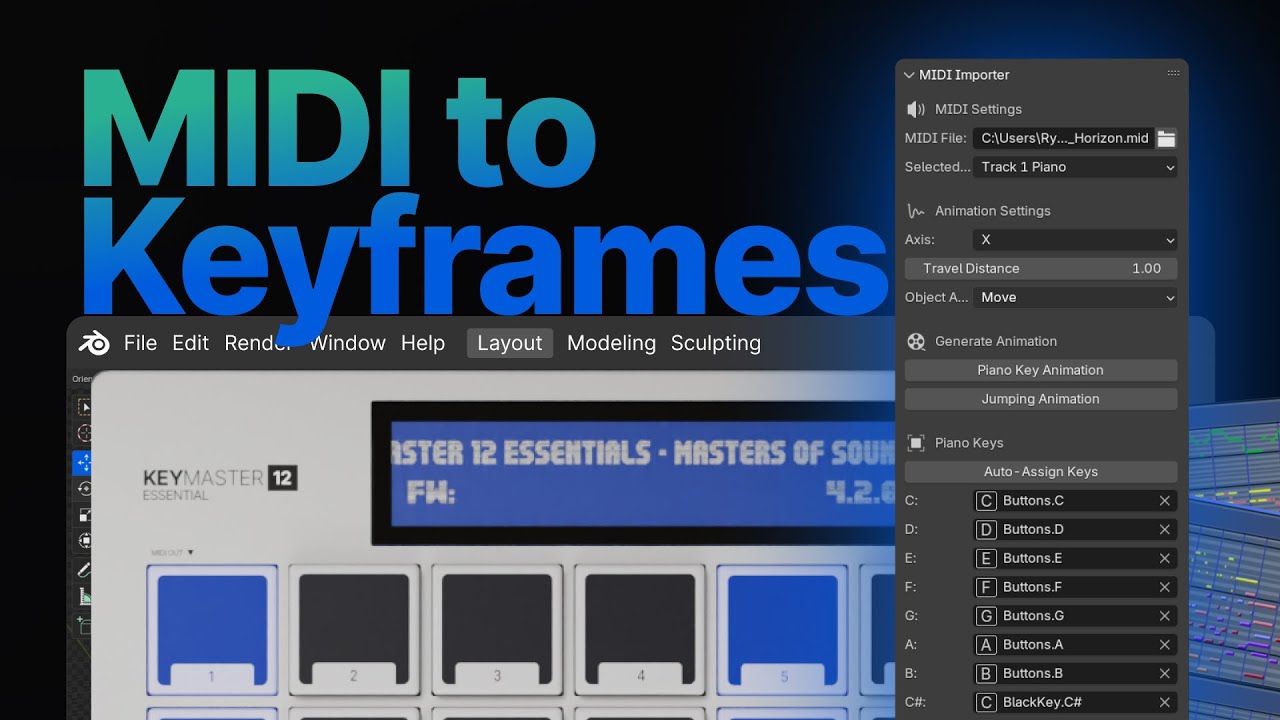 Making piano animations with my MIDI to Keyframes addon for Blender - YouTube