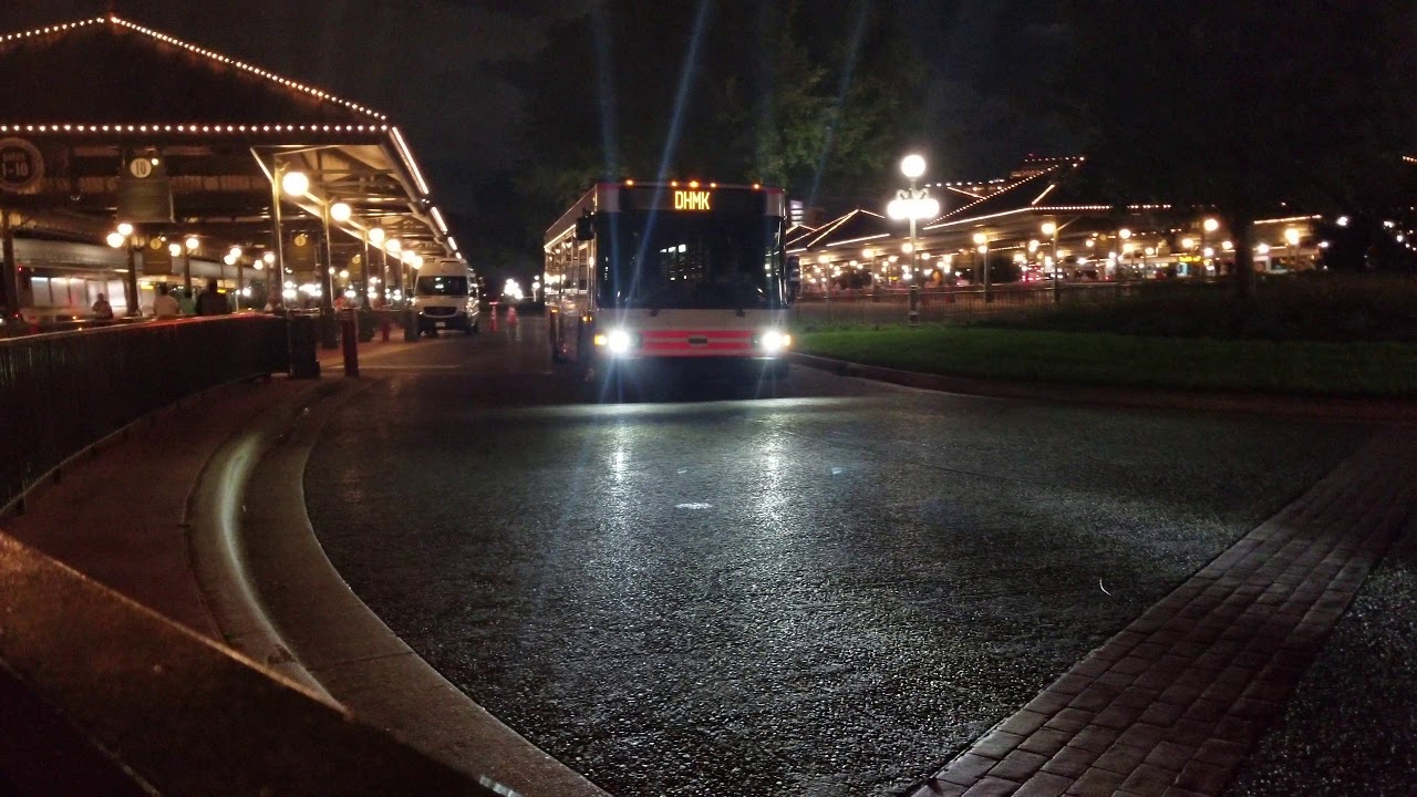 Magic Kingdom bus depot and monorail - YouTube