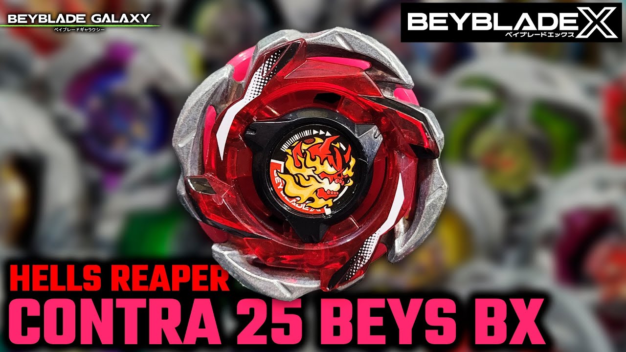HELLS REAPER T4-70K contra 25 Beyblades da linha BX [Beyblade X ベイブレードX ...