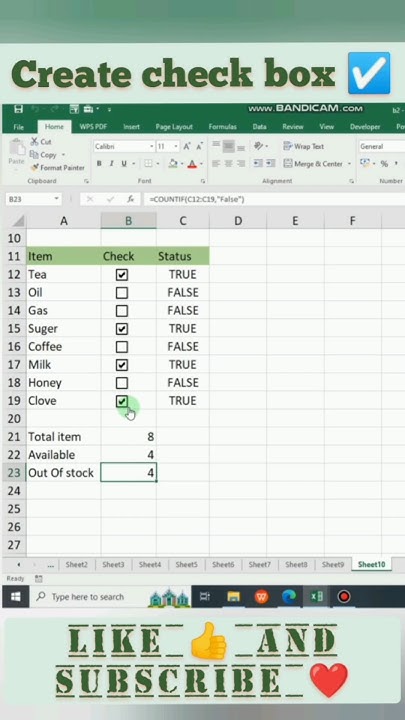 create checkbox in excel || excel tutorial #shorts #youtubeshorts #shortvideo #how #tutorial # ...