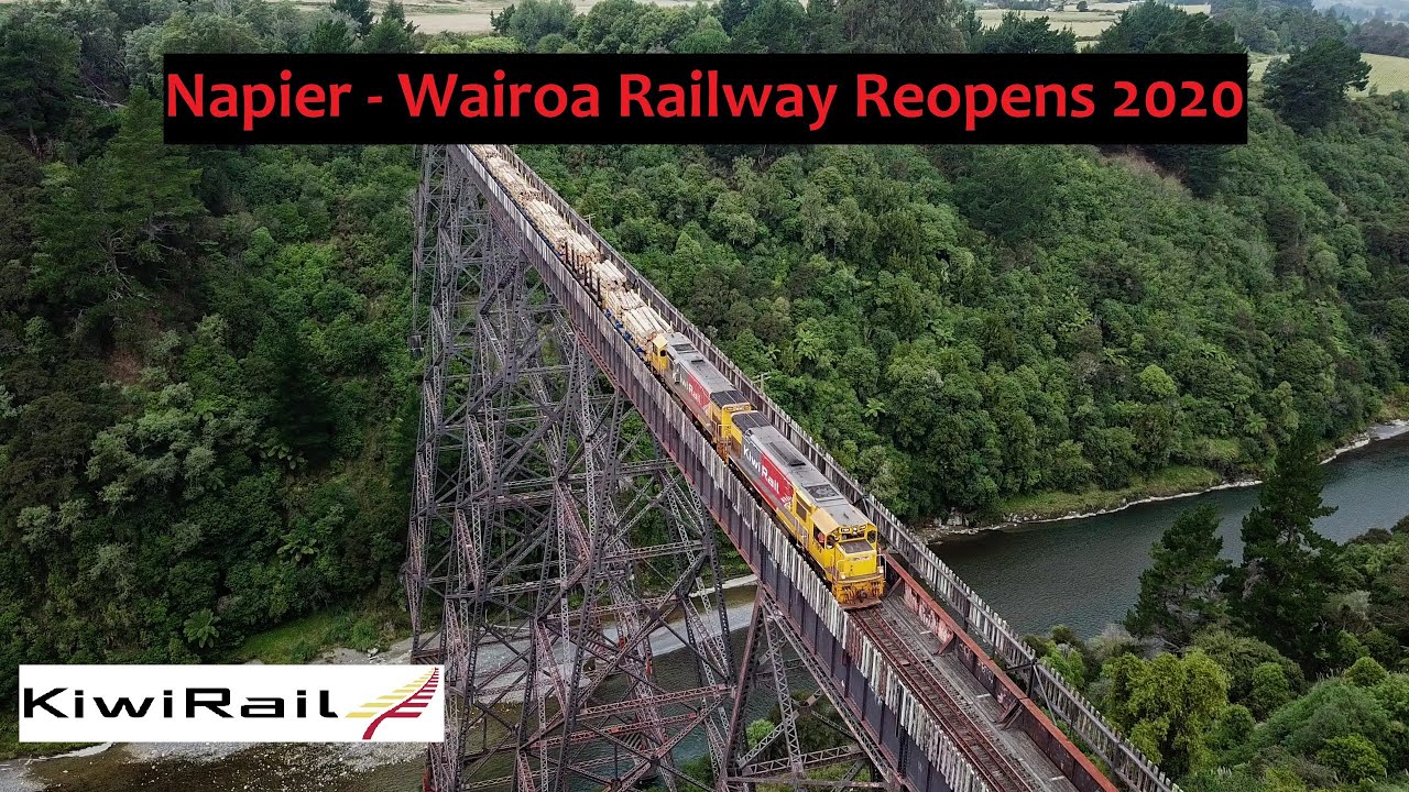 Napier - Wairoa log trains 2020 by drone NZ - YouTube