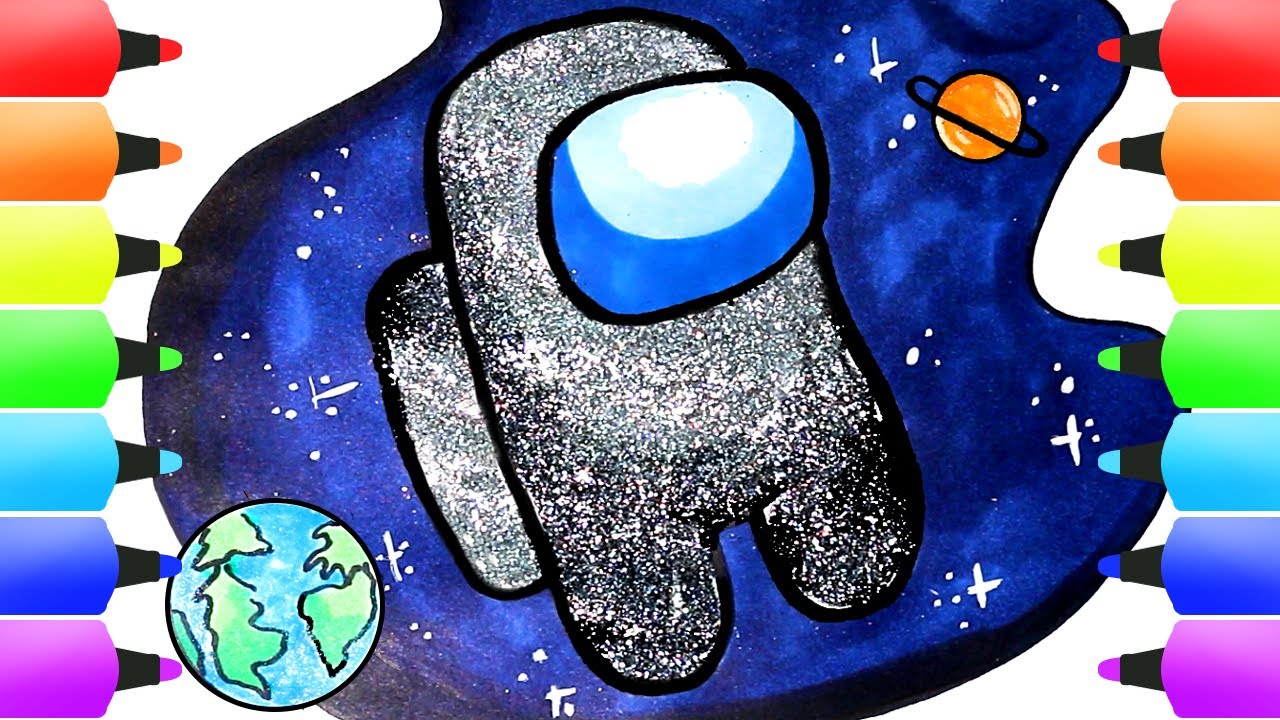 Among Us GLITTER Drawings (Awesome) - How To Draw Among Us Tutorial ...