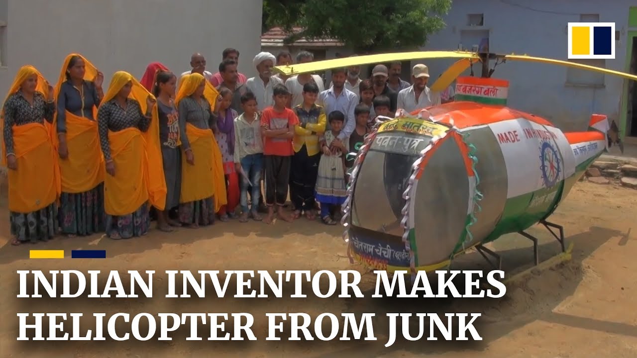 Indian inventor makes helicopter from junk - YouTube
