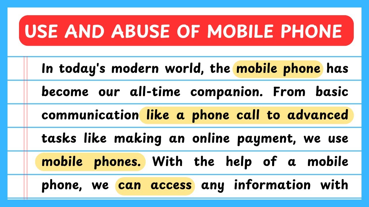 Paragraph on Use and Abuse of Mobile Phone | Advantage and disadvantage ...