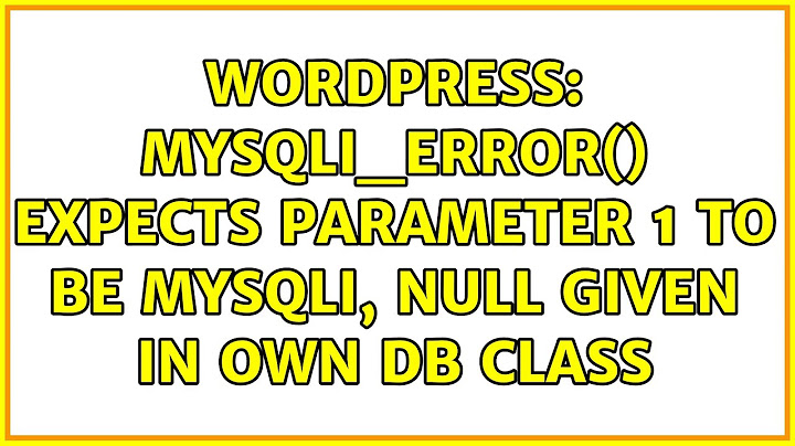 [solved] Warning Mysqli Query Expects Parameter 1 To 9to5answer