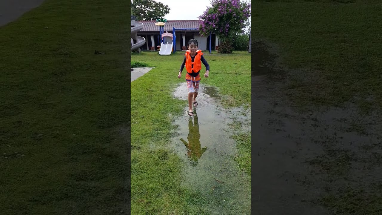 Jumping Up and Down in Muddle Puddles Real Life Nature Kids Play - YouTube