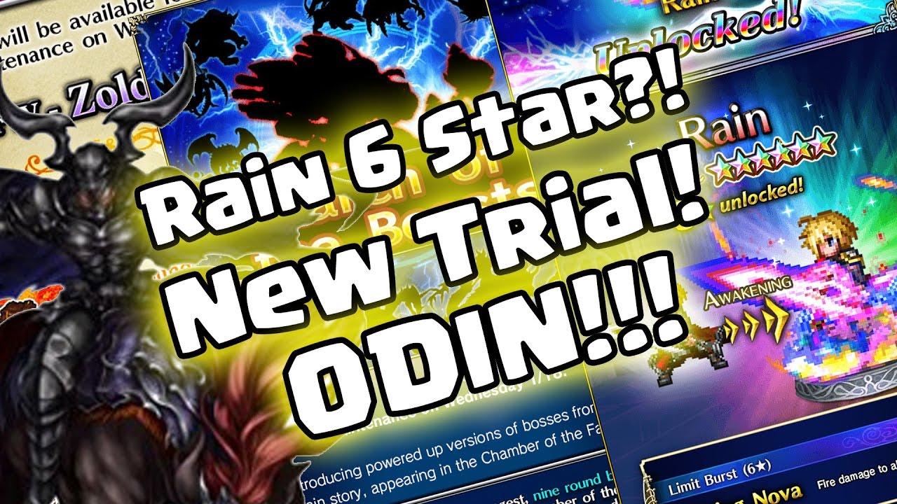 Final Fantasy Brave Exvius - Rain 6*, New Trial, and Odin?! - YouTube