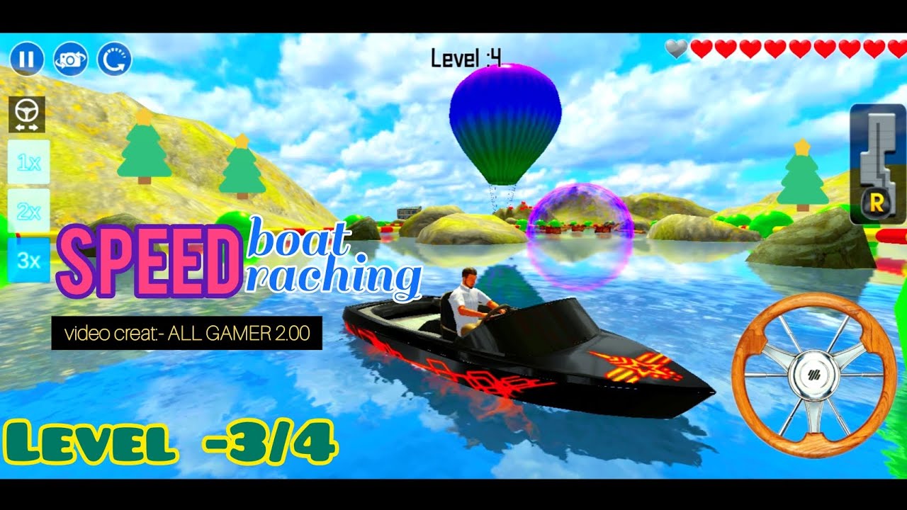 Speed boat raching gameplay video. Android mobile game. offline game ...