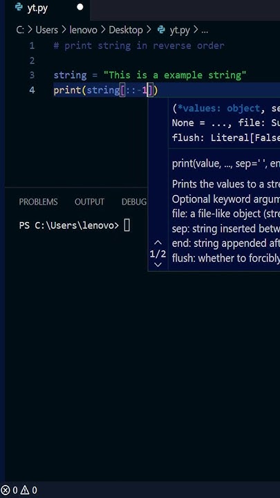 How to print reverse string in python - YouTube