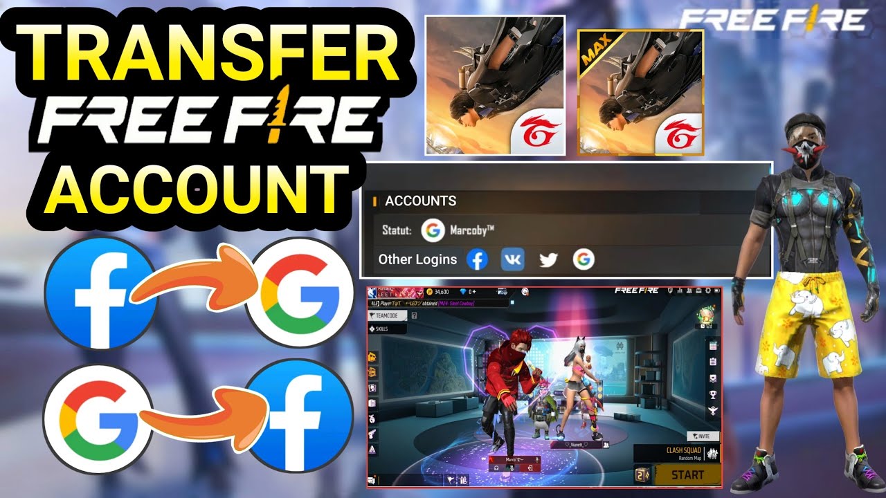 How to TRANSFER ACCOUNT from Facebook to Google in Free Fire | Transfer ...