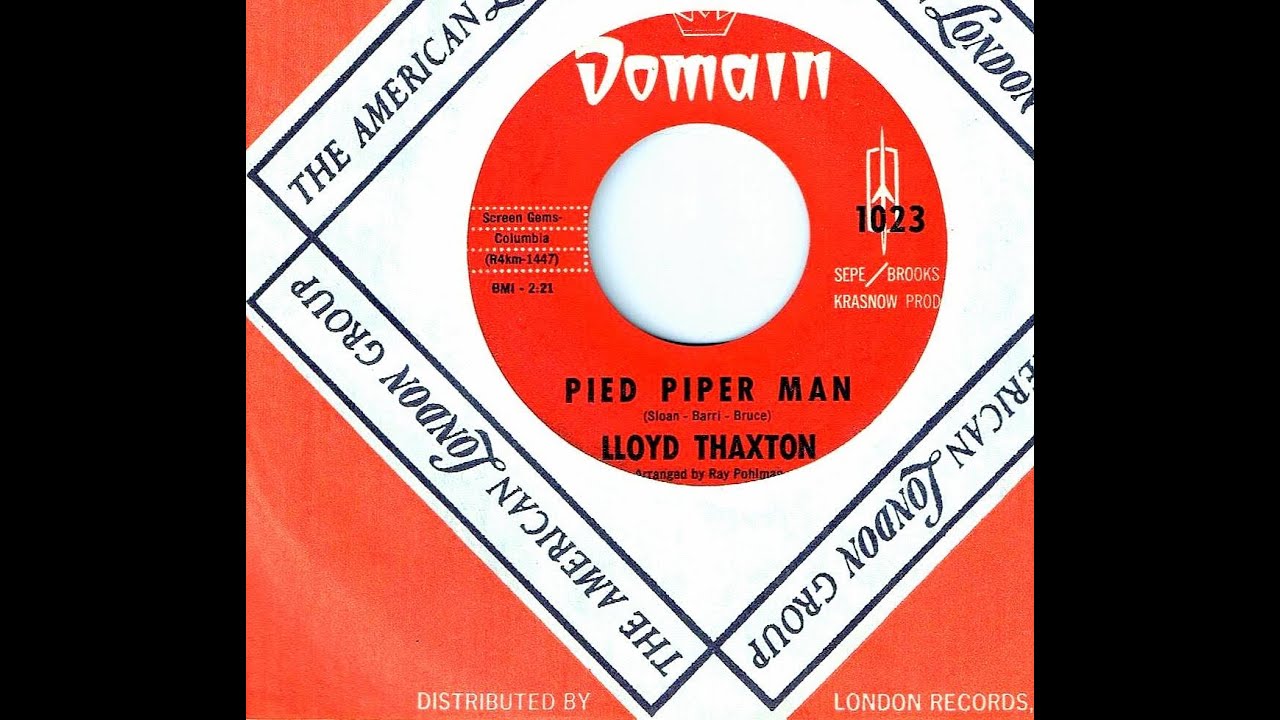 Lloyd Thaxton (Blossoms) - PIED PIPER MAN (Gold Star Studio) (1964 ...