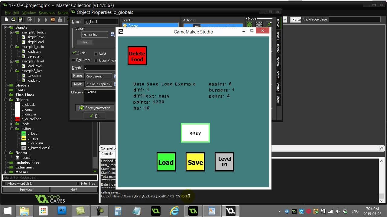 GPC 17-02-C (GameMaker Text File Saving Loading Lists Maps) - YouTube