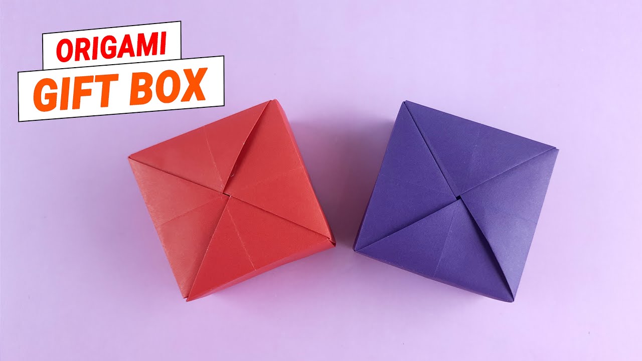 How to make easy origami gift box - Paper gift box easy no glue - YouTube