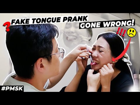 FAKE TONGUE PRANK ON MY HUSBAND | WHY DID HE GET MAD? | #pmsk