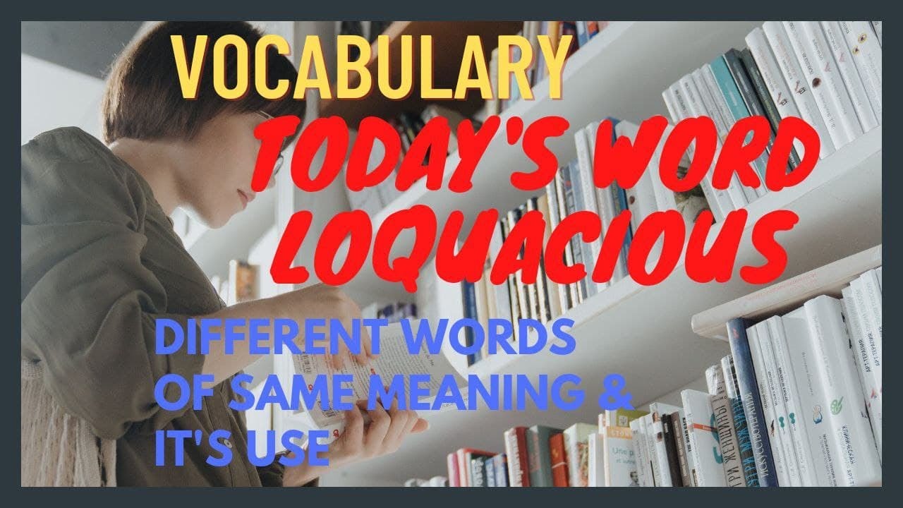 VOCABULARY | LOQUACIOUS SIMILAR MEANING | SYNONYMS | ANTONYMS | ENGLISH ...