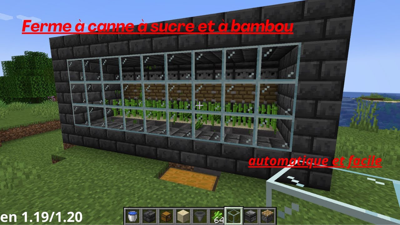 [TUTO] Ferme à canne a sucre et à bambou sur Minecraft 1.19/1.20 - YouTube