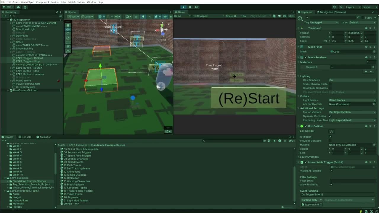 Stopwatch for Unity (EZPZ Interaction Toolkit) - YouTube
