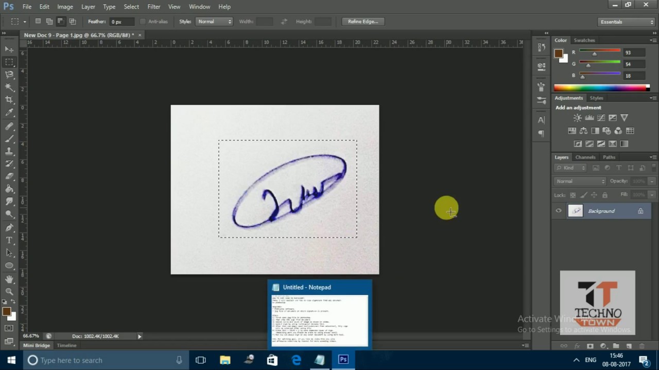 how to copy sign in photoshop by techno town - YouTube