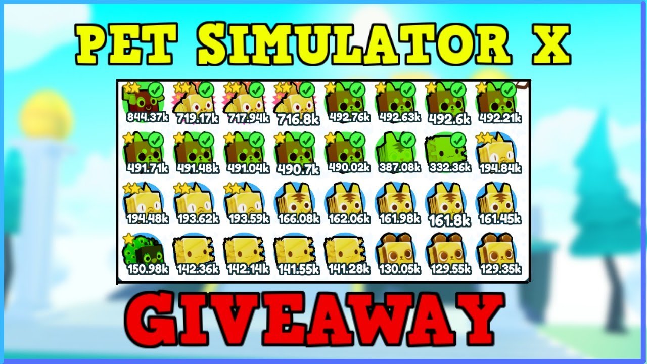 PET SIMULATOR X GIVEAWAY STREAM ... - YouTube