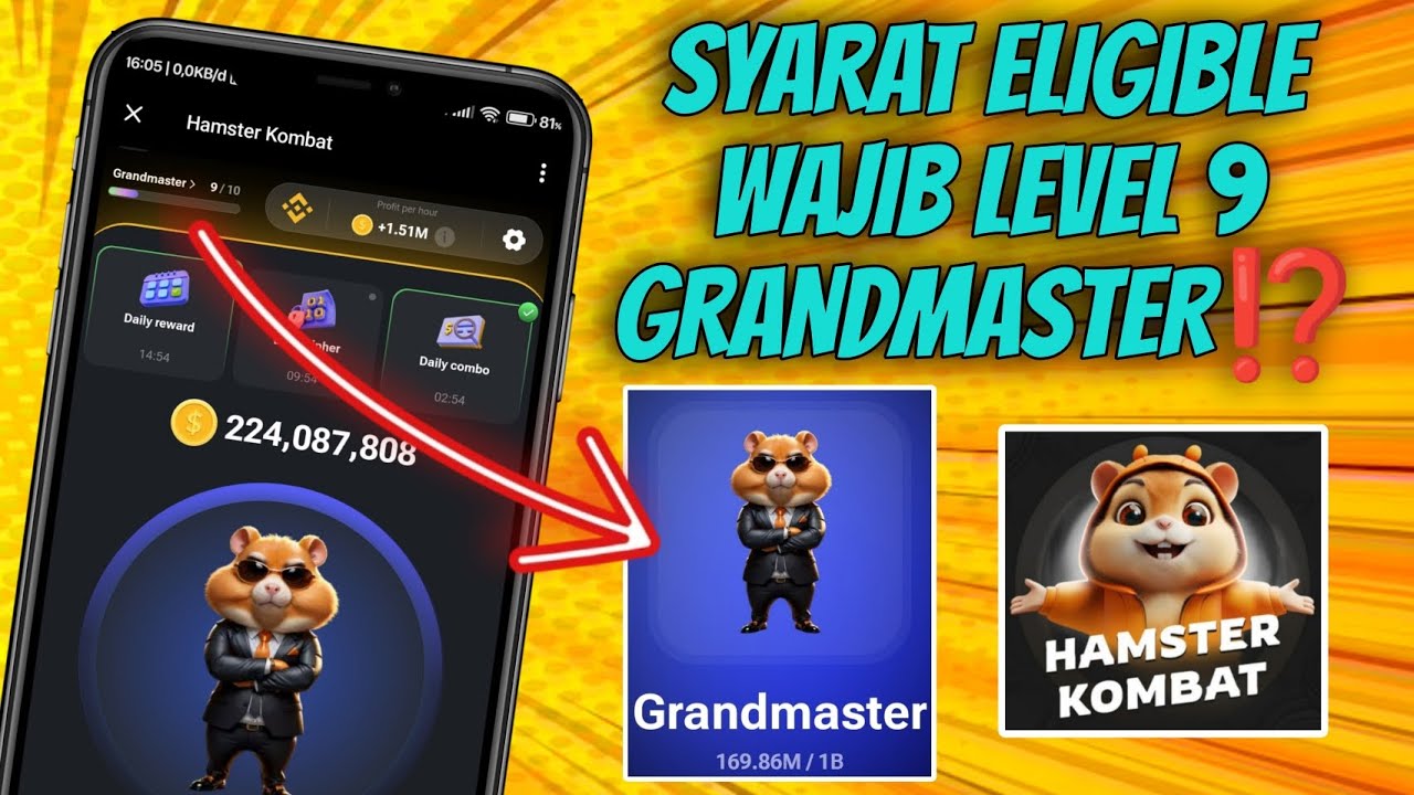 SYARAT ELIGIBLE HAMSTER KOMBAT WAJIB LEVEL 9 GRANDMASTER?? - YouTube