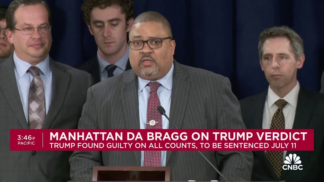 Manhattan DA Bragg: Trump case was treated like every other case - YouTube