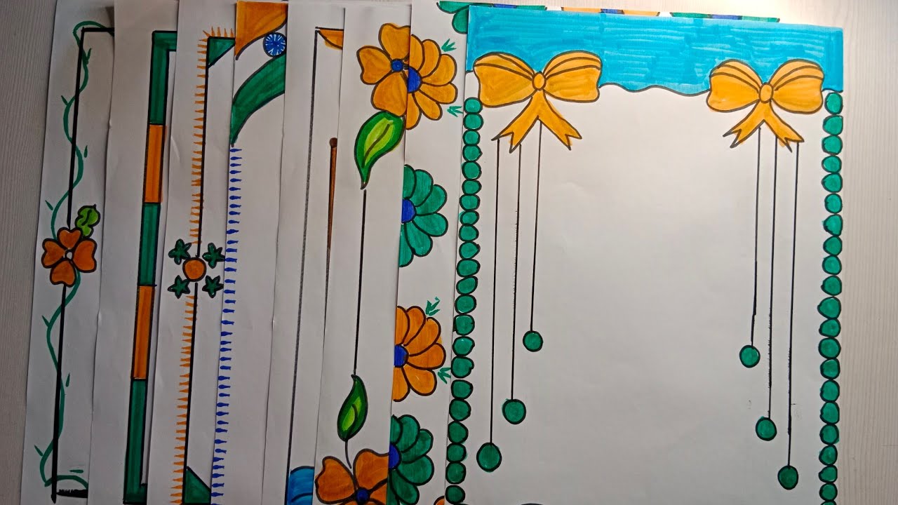 8 Independence Day Border Designs/Tricolour Border design/Project paper ...