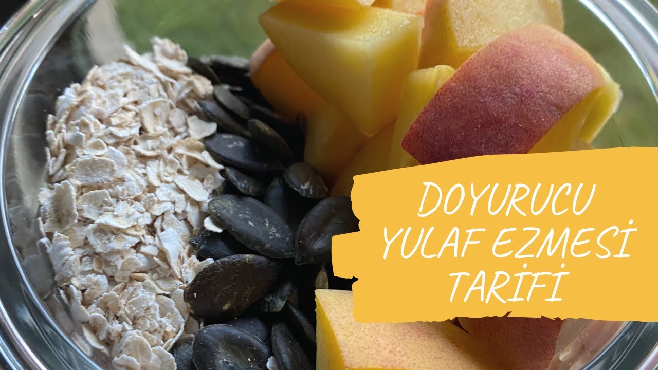 DOYURUCU YULAF EZMESİ TARİFİ I YOĞURTLU MEYVELİ YULAF l Peach Oatmeal ...