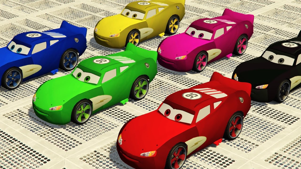 Learn Colors w Lightning McQueen and Superheroes Cartoon For Kids ...