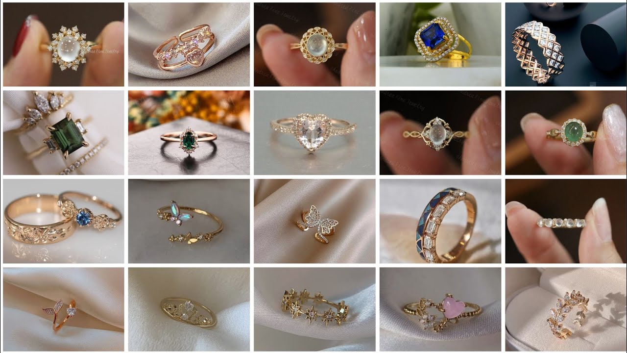 attractive and stylish engagement/wedding/office/formal wear gold ring ...