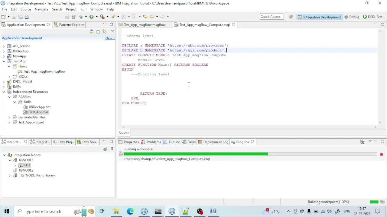NAMESPACE in ESQL | IBM Integration Bus(IIB/ACE) #iib #ibm #middleware #appconnect #esql #acev12 ...