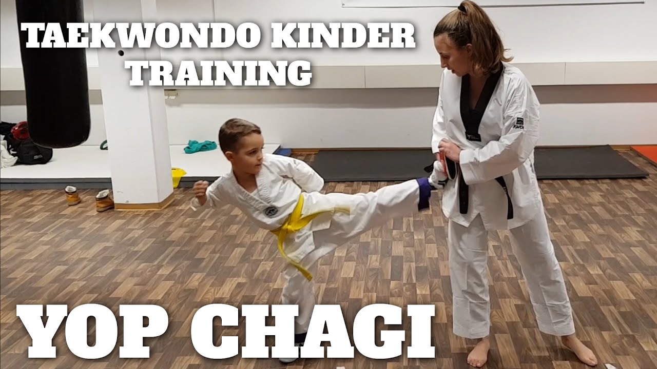 Taekwondo Kinder Training - Yop chagi (Sidekick) lernen - YouTube