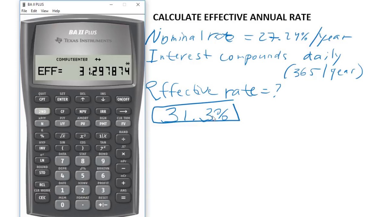Calculate the Effective Annual Rate - YouTube