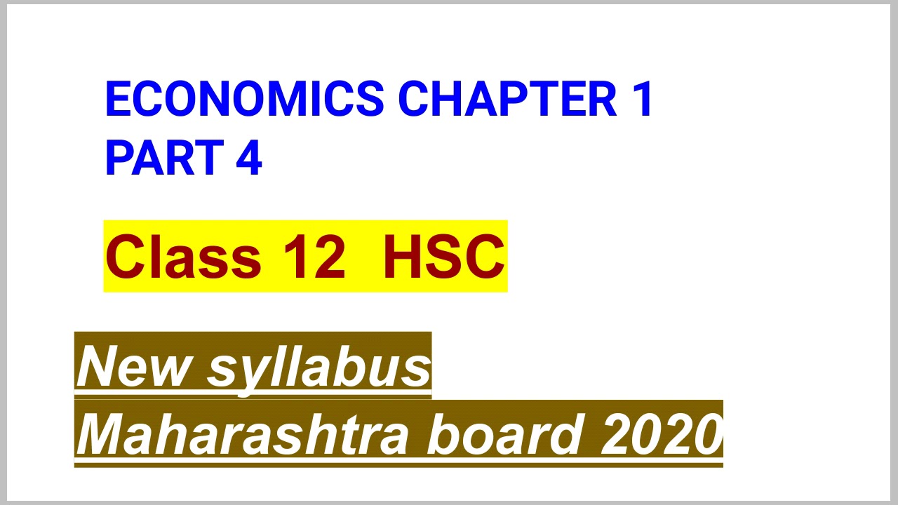 Class 12 commerce Economics new syllabus Maharashtra board 2020 ...
