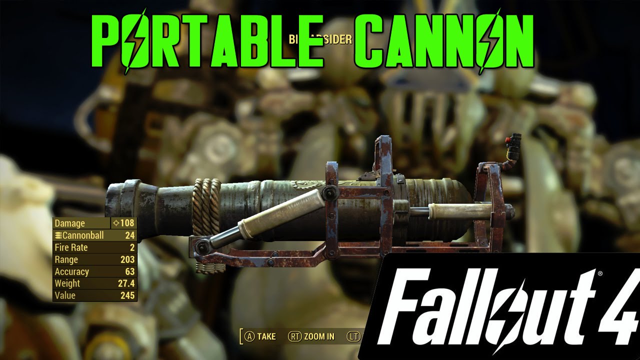 Broadsider Portable Cannon Test - Fallout 4 Legendary Difficulty - YouTube