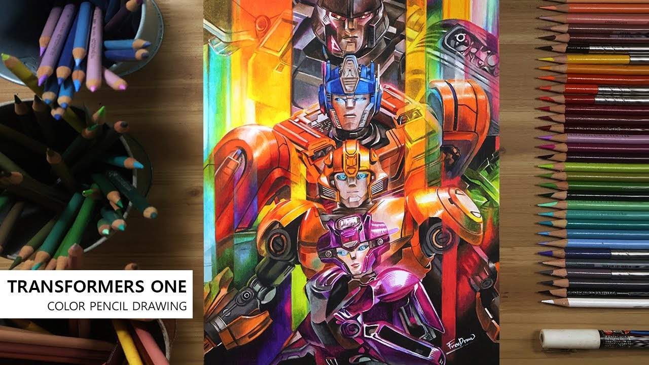 TRANSFORMERS ONE colored pencil drawing - Freedraw - YouTube