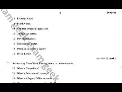 British Literature 14th to 18th Century | First Semester MA English ...