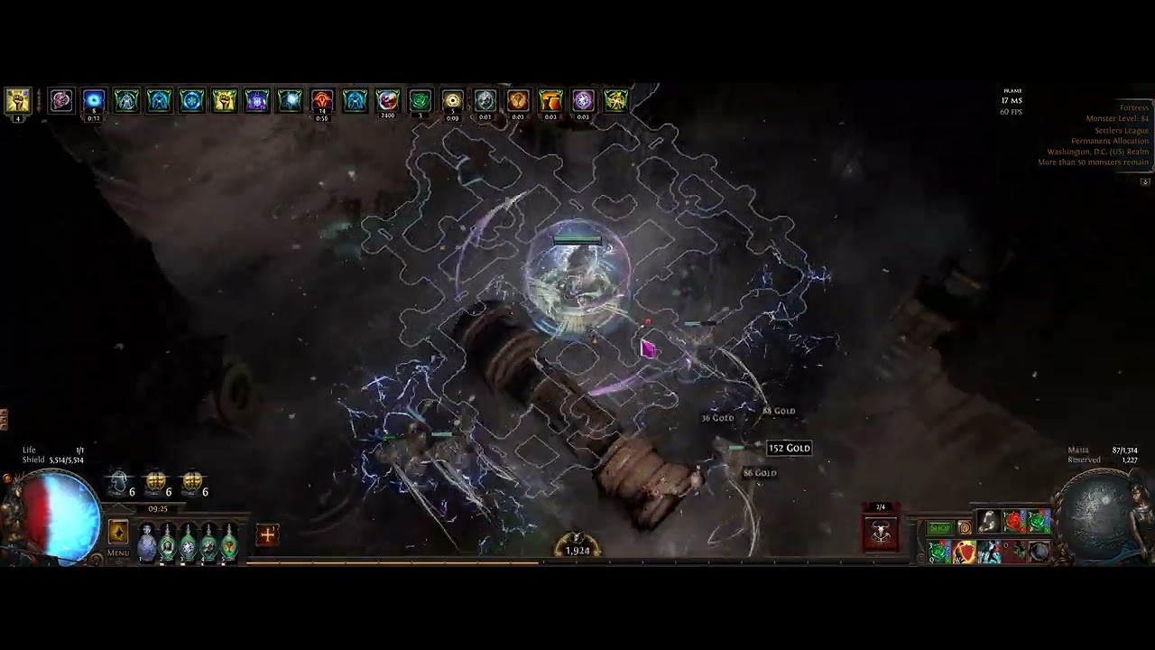 POE 3.25 - T17 Fortress Map Test - Cold Blade Vortex Occultist ...