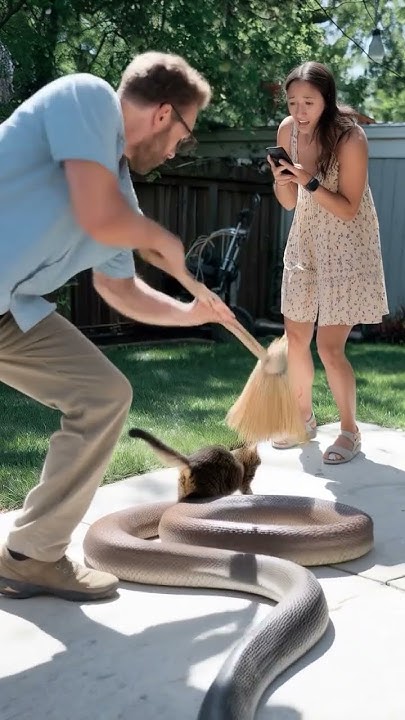 Unexpected Danger Python Targets a Domestic Cat - YouTube