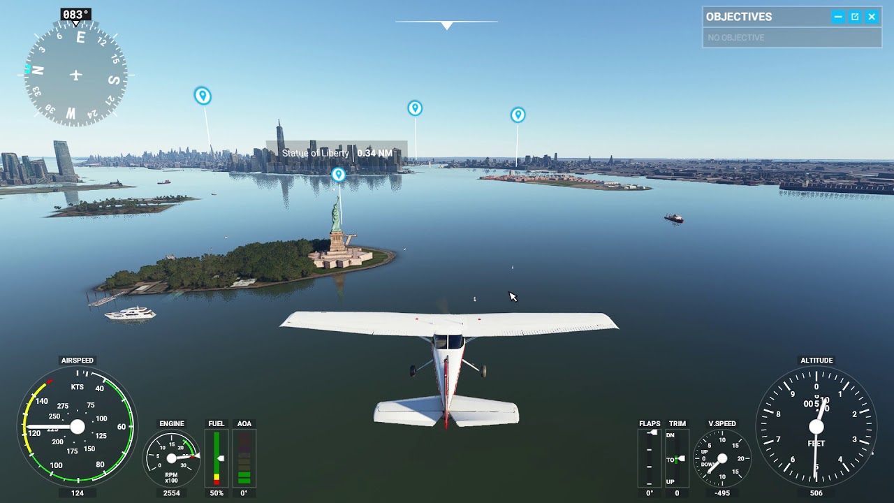 Microsoft Flight Sim Statue of Liberty & Governors Island - YouTube
