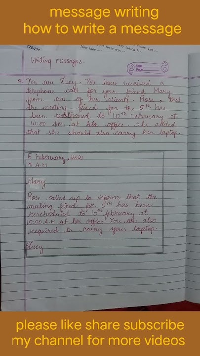 Message writing// How to write a message for class 5 to 12 // Notes ...