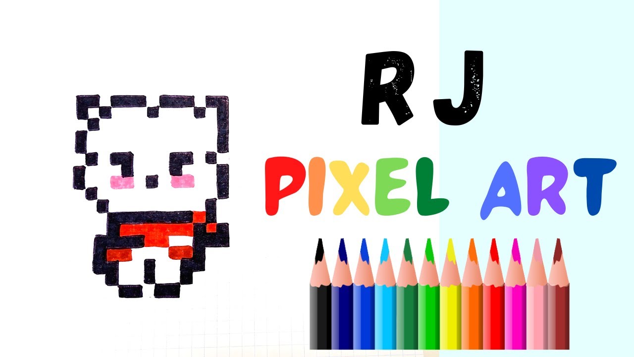 How to Draw RJ from BT21! - Hand Drawn Pixel Art - YouTube