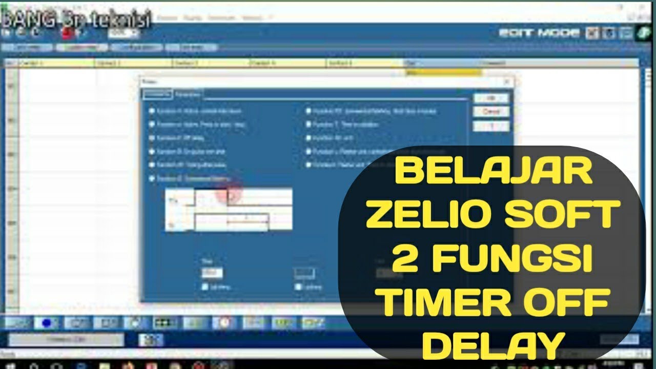zelio soft 2 fungsi timer off delay - YouTube