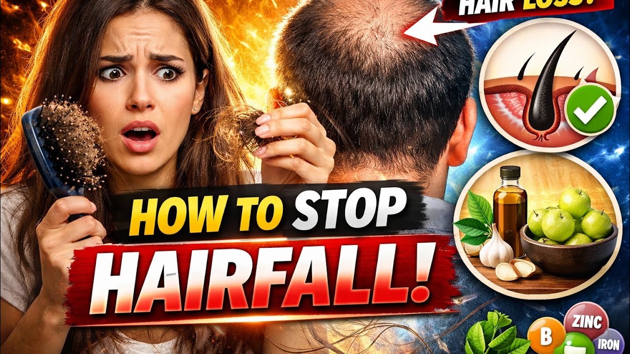 7 Simple steps to stop hair fall.Follow these steps and say bye to the ...