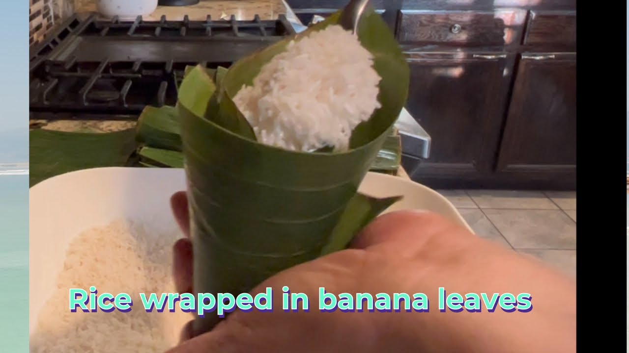Rice wrapped in banana leaves - YouTube