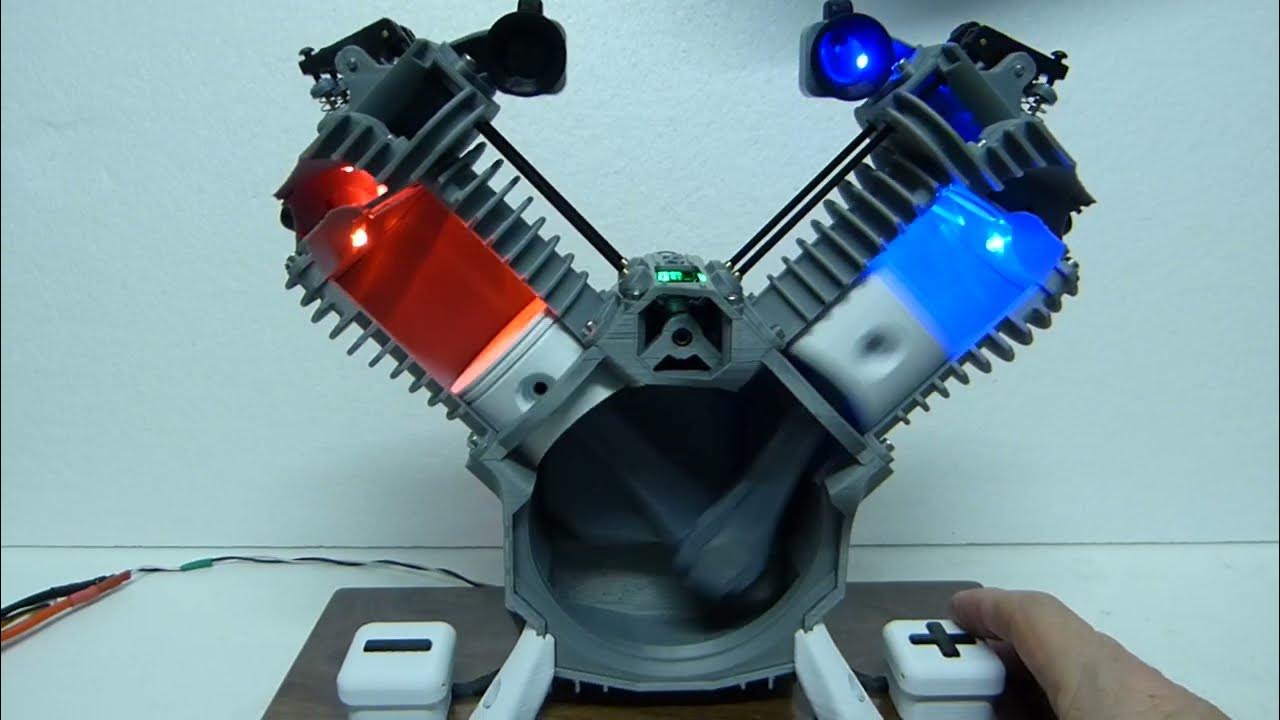 V-Twin demo engine, 3D printed, - YouTube
