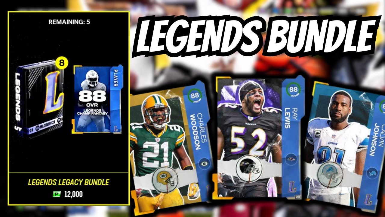 LEGENDS BUNDLE FOR CALVIN JOHNSON CHARLES WOODSON AND RAY LEWIS ...