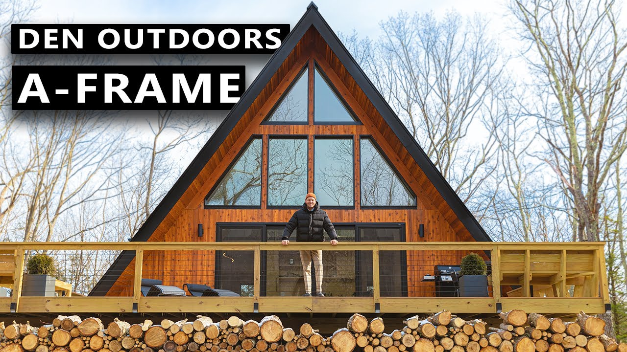 1,000sqft MODERN A-FRAME CABIN FULL TOUR! (Den Outdoors A-Frame House ...